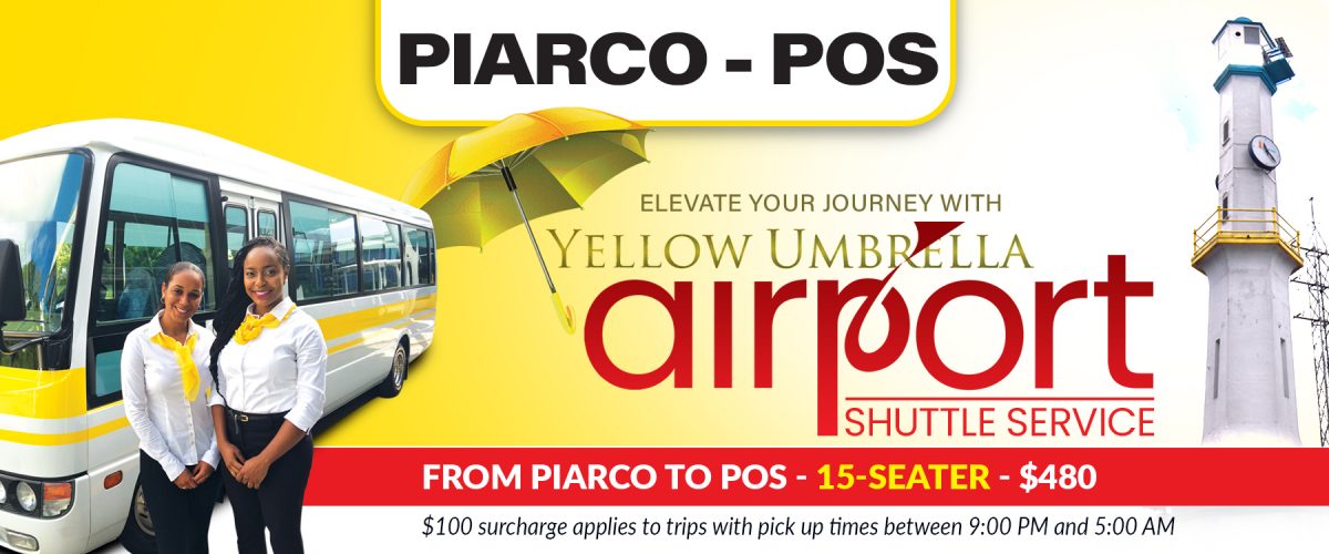 Airport Shuttle: Piarco – Port of Spain (15-Seater) - Yellow Umbrella